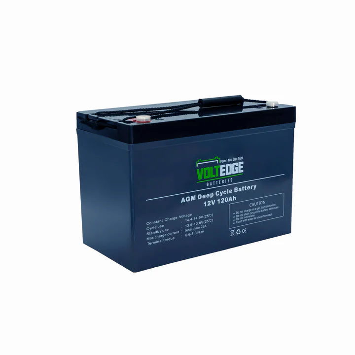 VOLTE AGM 120AH 12V AGM Battery Camping Marine 4WD Fridge Solar Deep C ...
