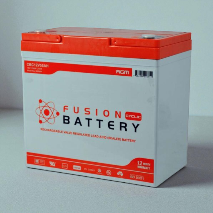 CBC12V55AH Fusion AGM 12V Deep Cycle Battery – Suncoast Batteries