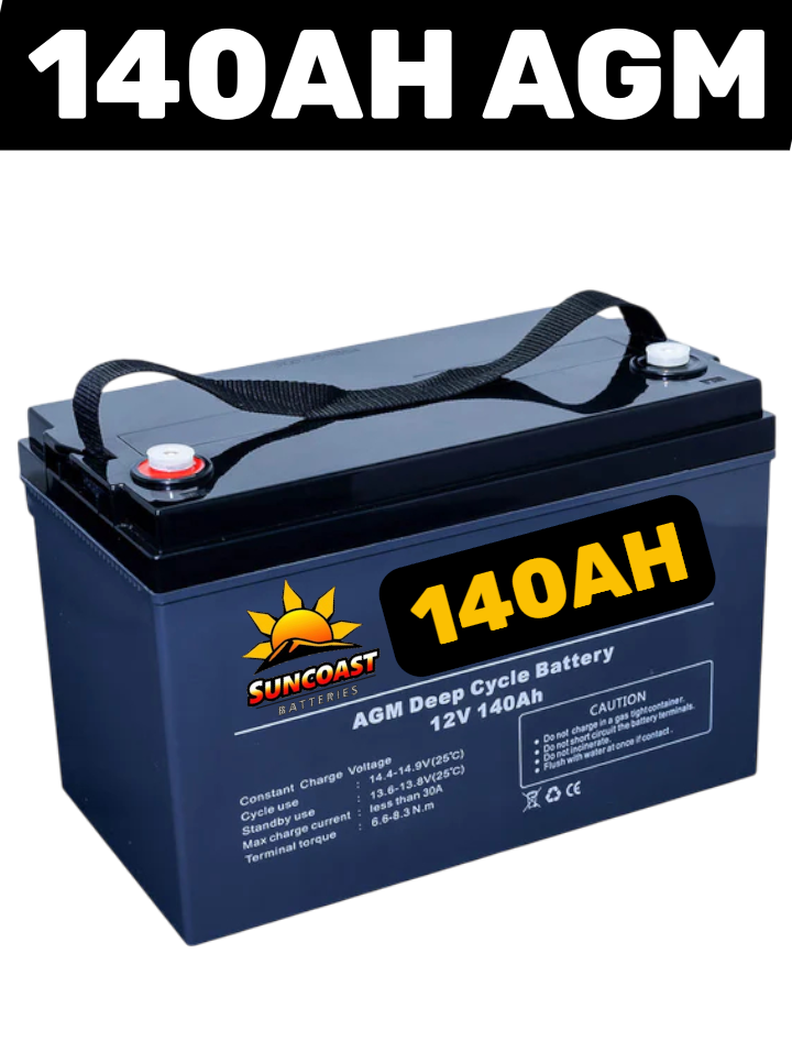 140AH 12V AGM Battery Camping Marine 4WD Fridge Solar Deep Cycle Batte ...
